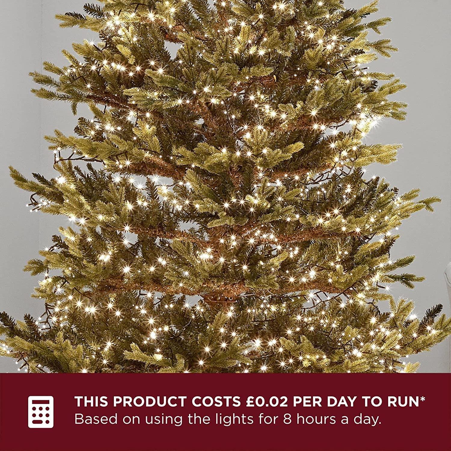 Christmas Tree LED Fairy Lights String Cluster Compact White Multi 500 ...