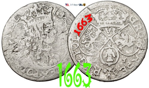 Poland 6 GROSCHEN 1663 John II Casimir Silver Coin #23029 | eBay