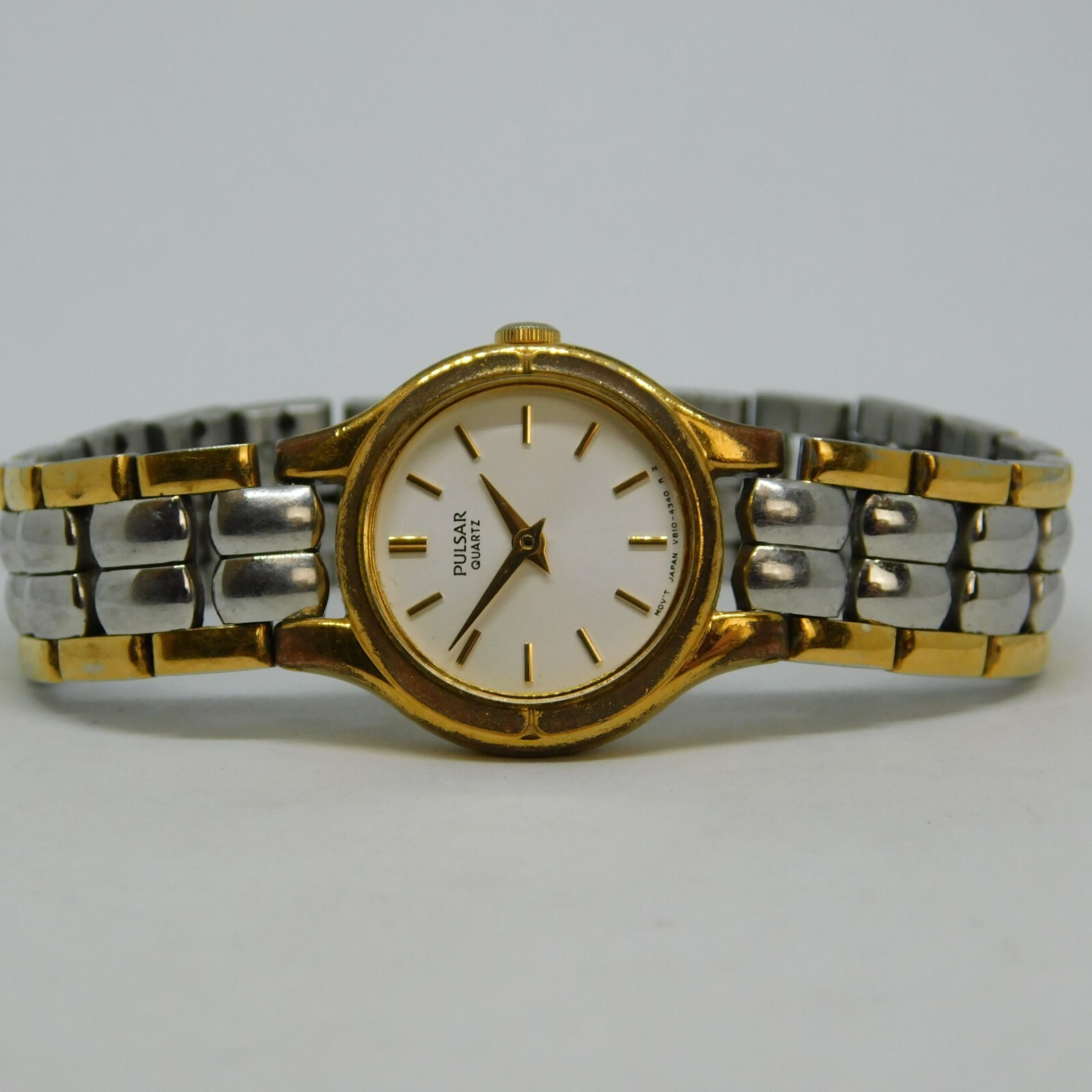 Pulsar V810-0760 Two Tone Quartz Analog Women's Watch Sz. 5 3/4" New Battery | eBay