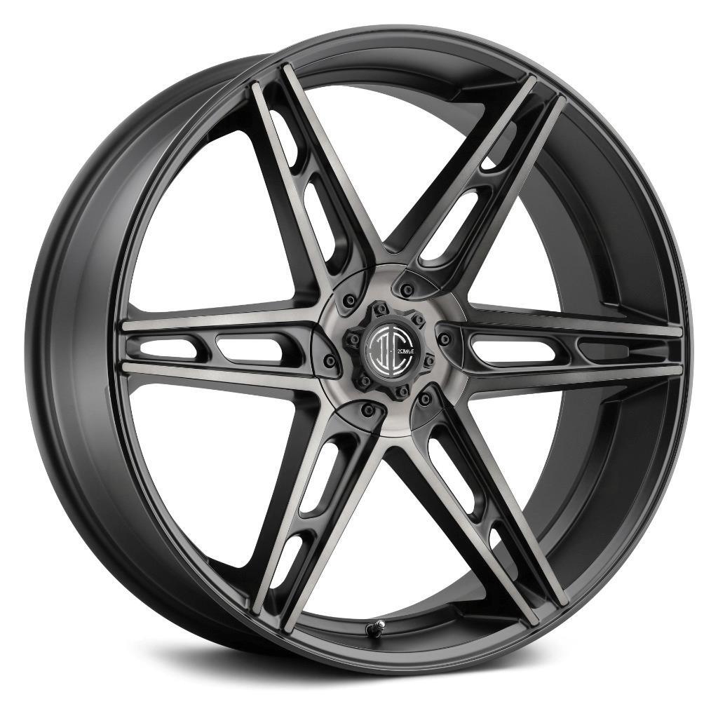 22 inch 22x9.5 2CRAVE No46 Matte Carbon Black wheels rims 5x5.5 5x139.7 ...