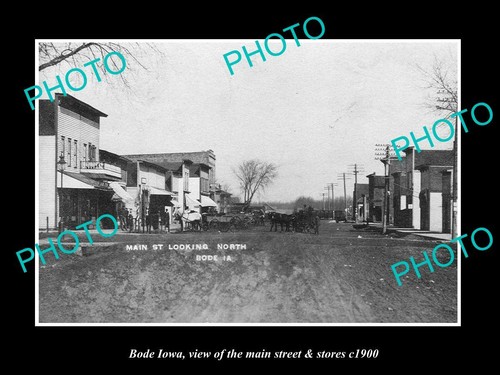 OLD 8x6 HISTORIC PHOTO OF BODE IOWA THE MAIN STREET & STORES c1900 | eBay