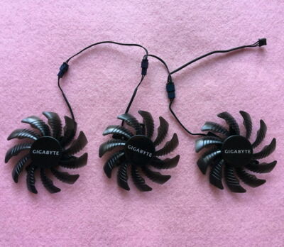 Set of 3 Fan Cooler Fan For GIGABYTE GTX970 GV-N970 T128010SM 75mm ...