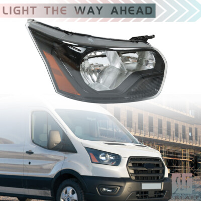 Right For 2015-21 Ford Transit 150 250 350 Headlight Halogen Black ...