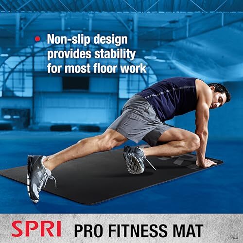 12mm Pro Fitness Matt - Thick Exercise Mat for Floor Workouts, Sit-Ups ...