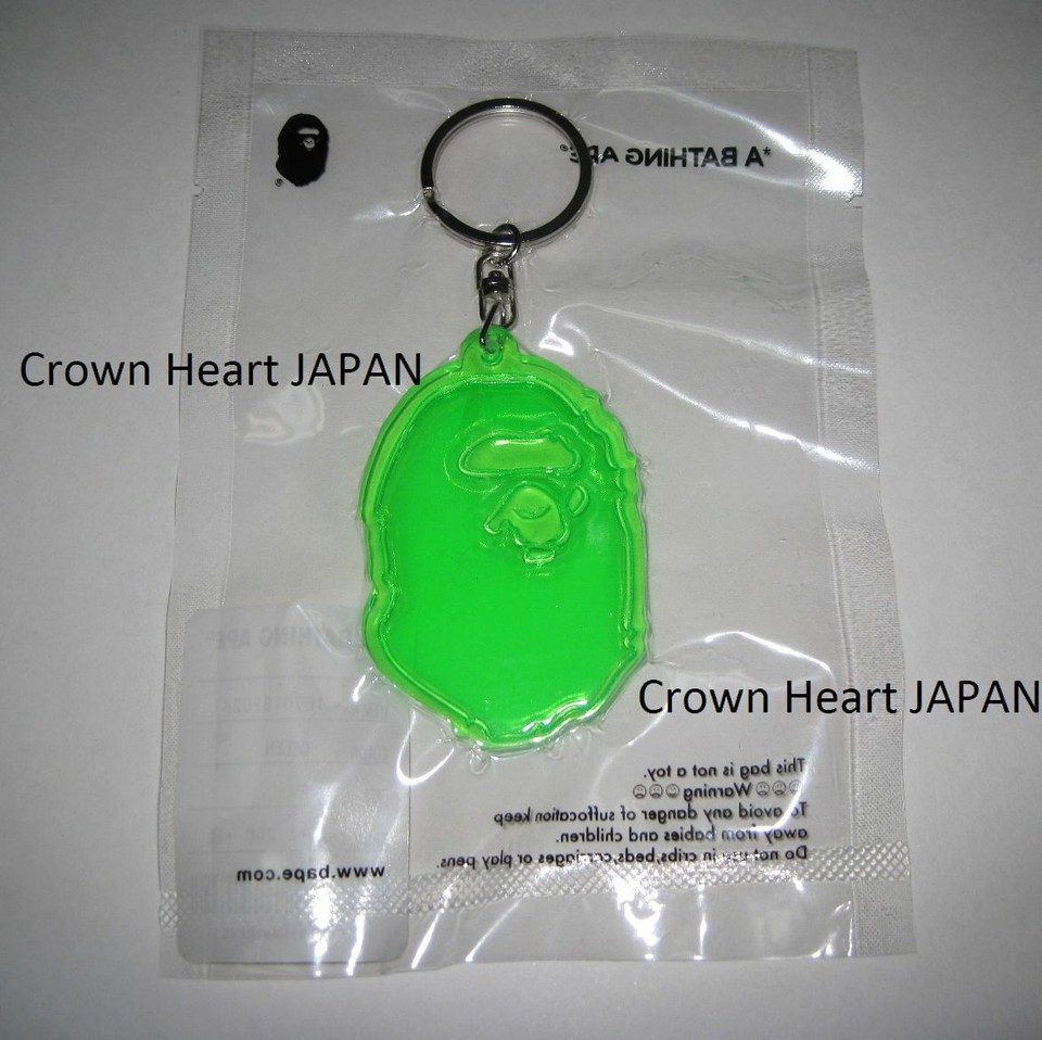 New A BATHING APE APE HEAD REFLECTIVE KEYCHAIN from BAPE (Choose one ...