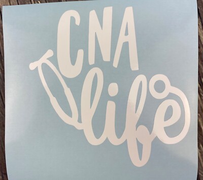 CNA Life Stethoscope White Vinyl Decal Bumper Sticker New Gift | eBay