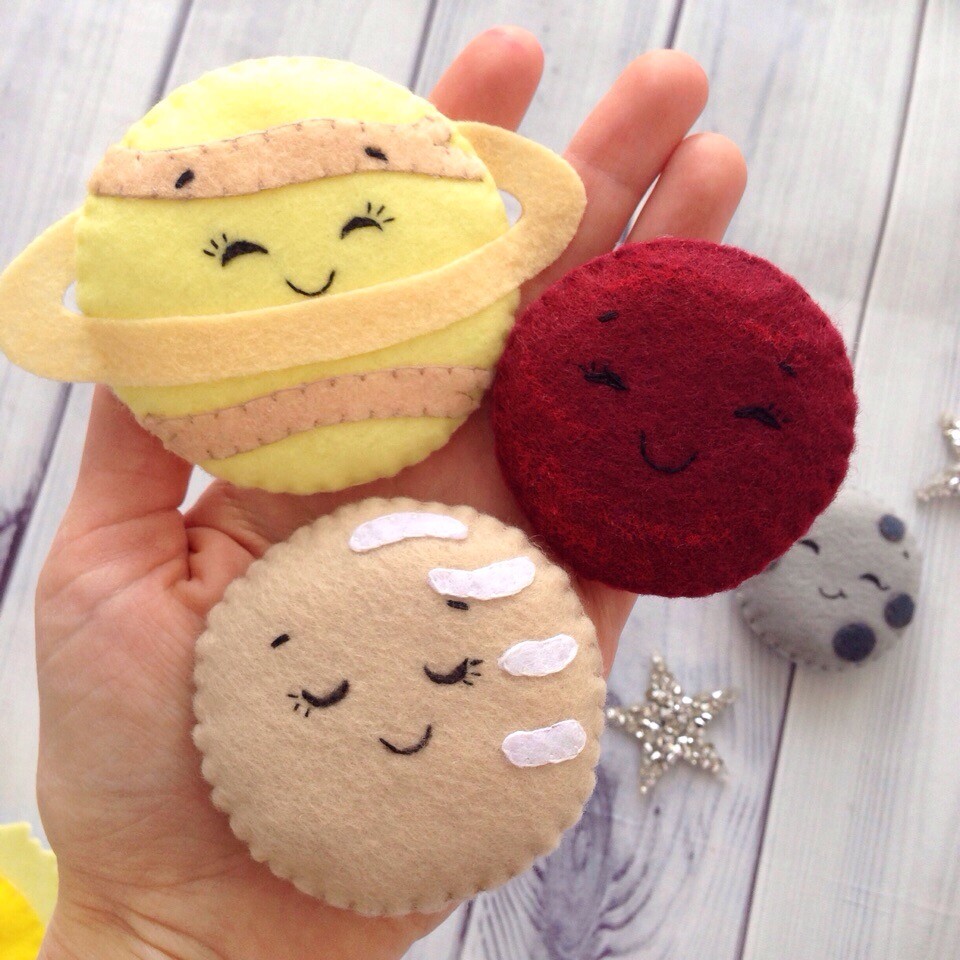 Solar System Felt Toy Sun Planets Baby Gift Nursery Crib Decor ...