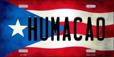 HUMACAO PUERTO RICO STATE FLAG BACKGROUND NOVELTY METAL LICENSE PLATE ...