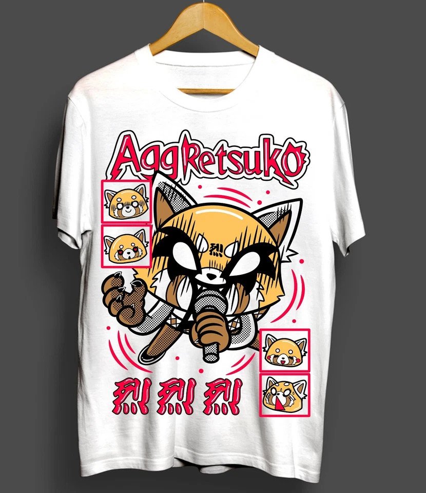 Aggretsuko T-Shirt Aggressive Retsuko Kawaii Waifu Girl Anime Shirt ...