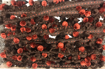 Vintage Pom-pom Ball Sewing Trim Orange & Brown 10+ Yards Conso | eBay