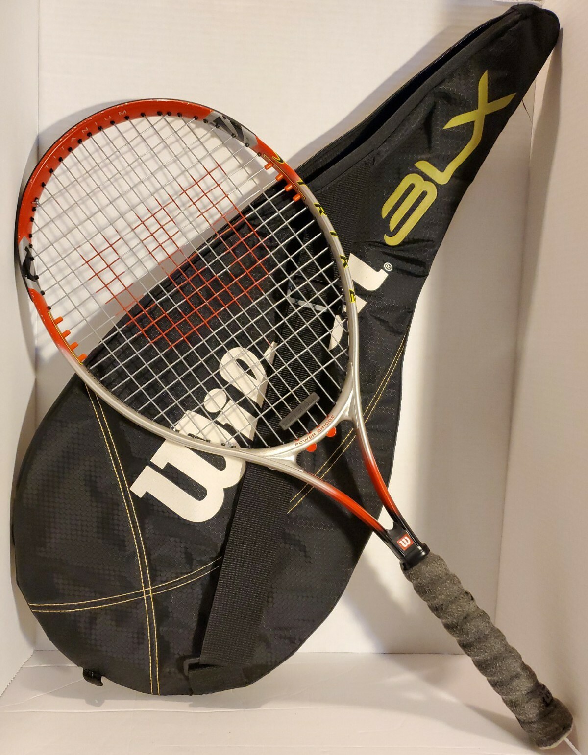 WILSON TITANIUM STRIKE SOFT SHOCK TENNIS RACKET L3 4 3/8 RED AND SILVER ...