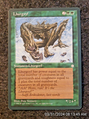 Lhurgoyf Ice Age NEVER PLAYED Rare MAGIC THE GATHERING MTG CARD ...