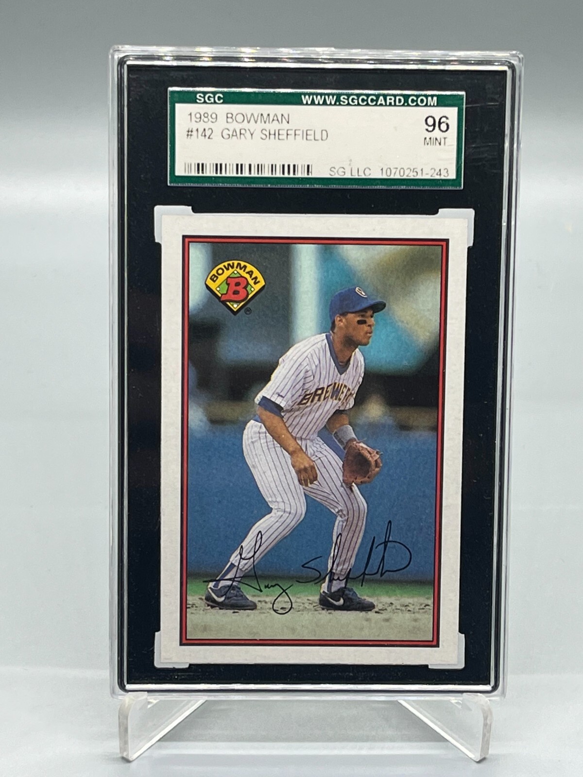 1989 Bowman #142 Gary SHEFFIELD Rookie SGC 9 Graded 96 MINT Baseball ...
