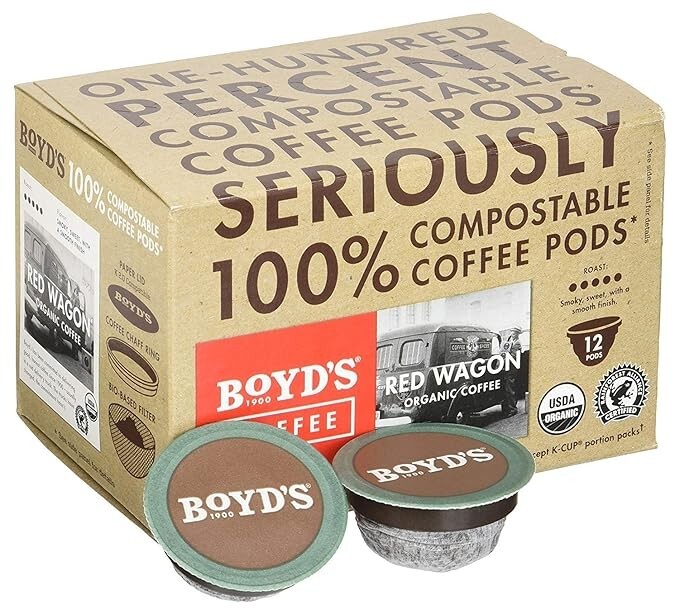 Boyd's Coffee Organic Red Wagon Coffee - Dark Roast - Single serve pods ...