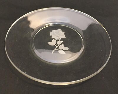 Vintage Avon Rose Commemorative Plate - Clear Glass, Etched Rose, 8" | eBay