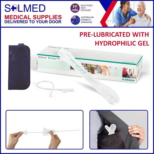 41cm Actreen Hi-Lite Catheter Pre Lubricated Hydrophilic Urine Catheter ...