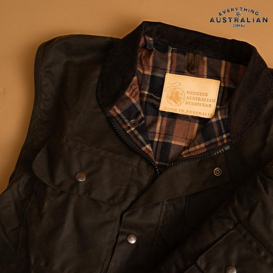 Genuine Australian Bushwear Oilskin Vest Brown | eBay