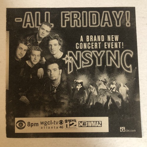 *NSYNC Concert TV guide Vintage Print Ad Justin Timberlake Tpa5 | eBay