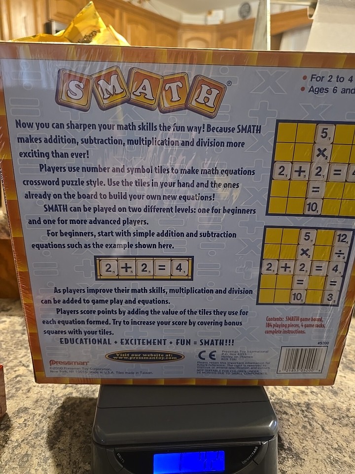 'Smath The Board Game That Makes Math Fun Vintage Sealed Learning Game ...