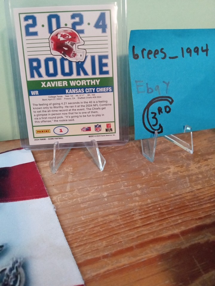 2024 Panini Score Xavier Worthy Rookie Card #1 35th Anniversary Rookie ...