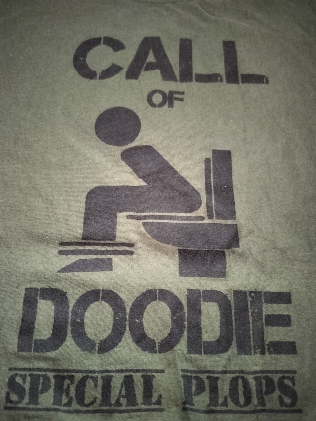 Mens comical Call of Doodie T-shirt tee army green size Large COD FUNNY ...