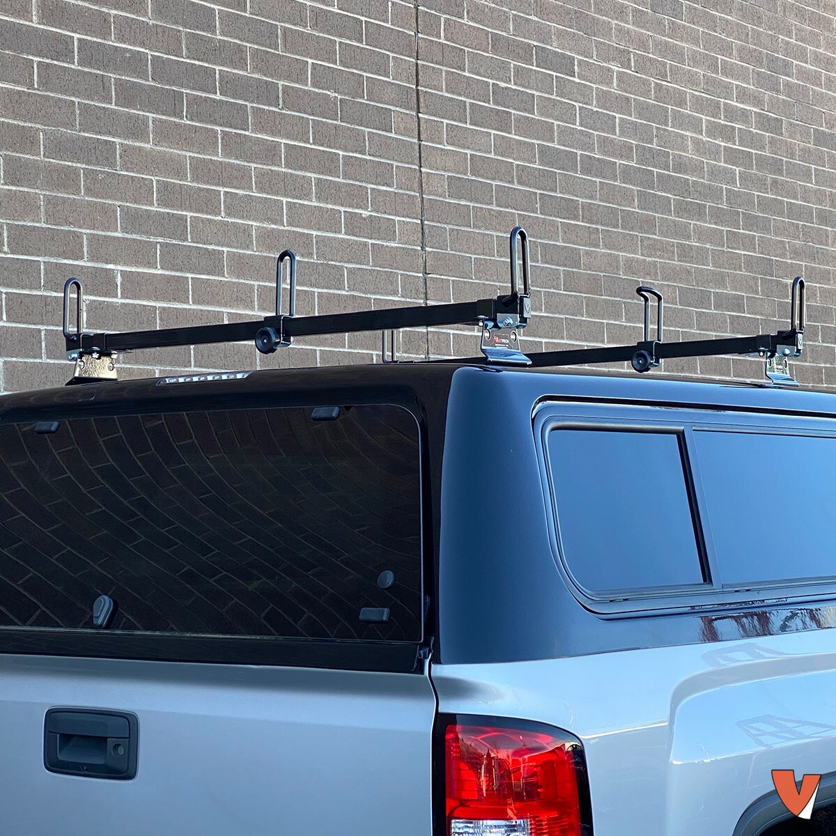 Heavy Duty 2 Bar BLACK GFY ladder Roof Rack Fits Universal Truck Topper ...