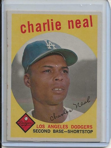 1959 Topps Baseball Card Charlie Neal Los Angeles Dodgers Near Mint ...