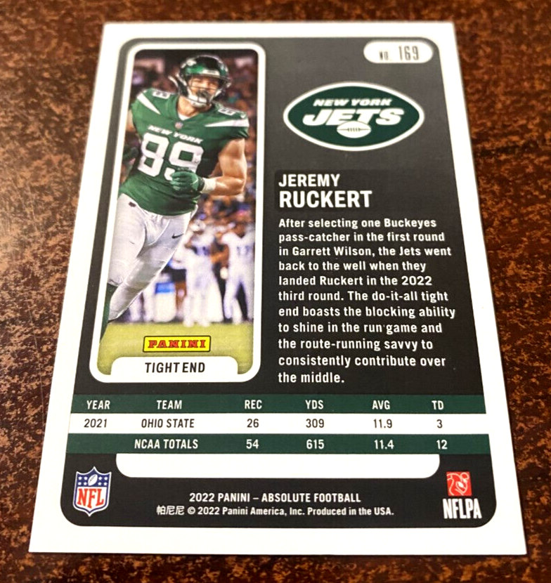 💥2022 Absolute JEREMY RUCKERT BLUE Spectrum #d /99 Rookie RC #169 NEW ...