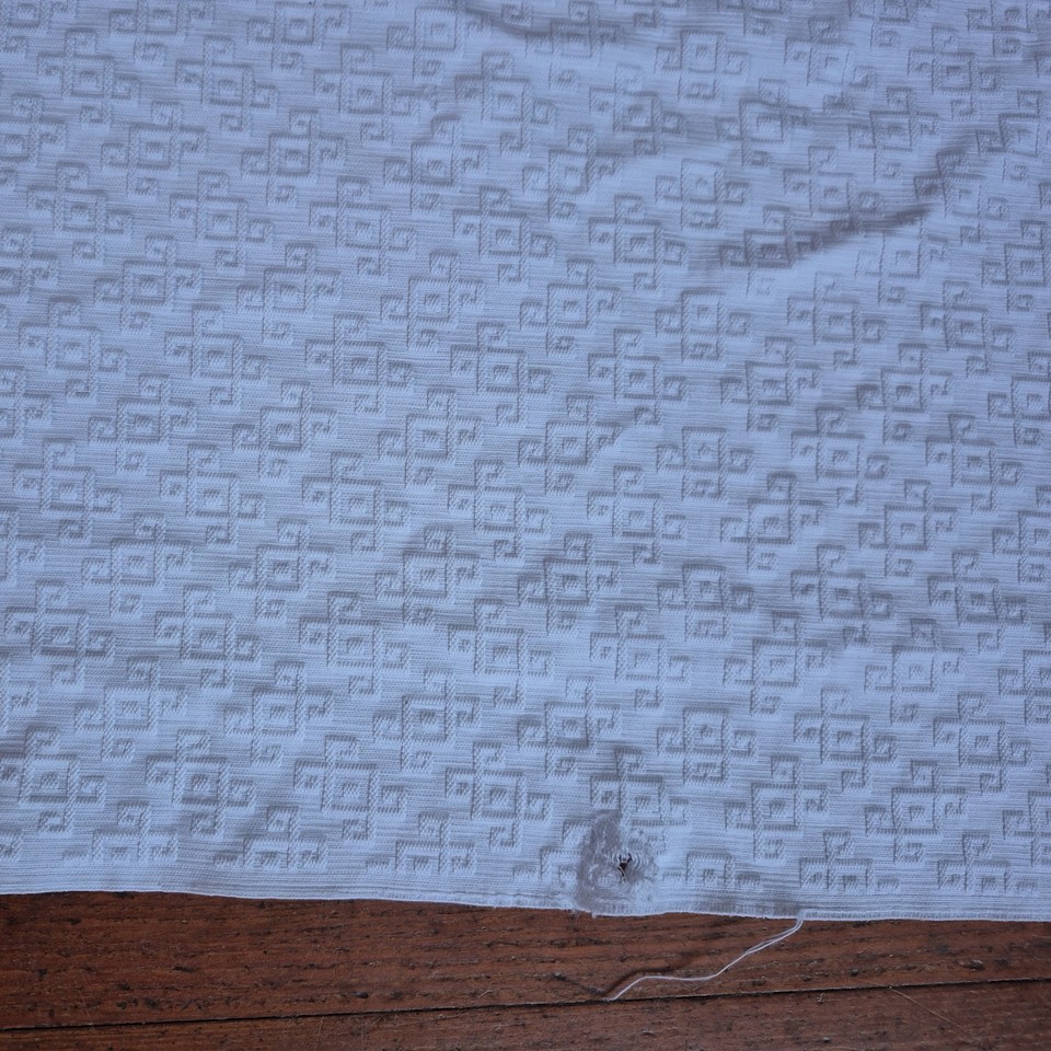 Vintage White Cotton Damask Tablecloth Tulip Floral 176x228cm Heavy ...