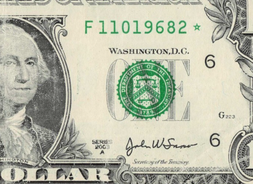 2003A F star older replacement note $1 1 dollar bill F11019682* dc ...