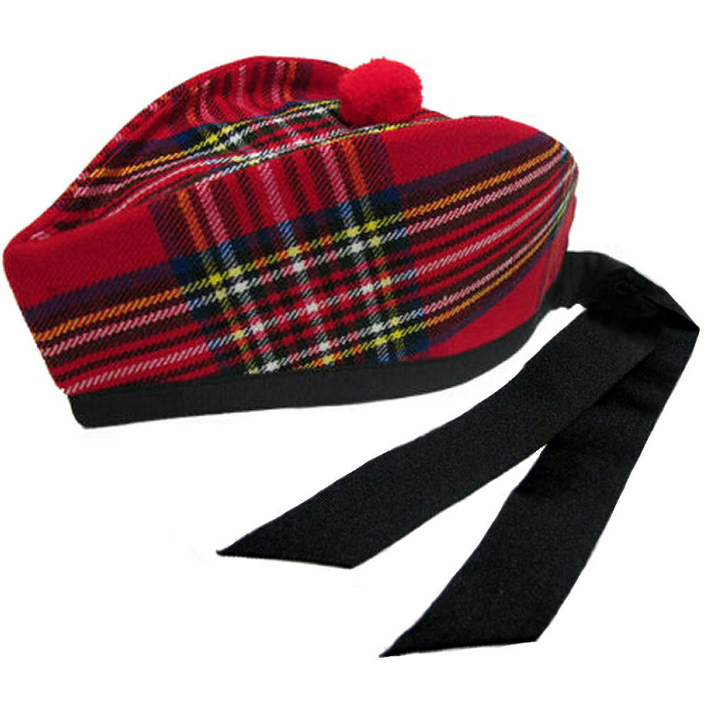 SCOTTISH CLASSIC ROYAL STEWART TARTAN GLENGARRY NOVELTY HAT ( ONE SIZE ...