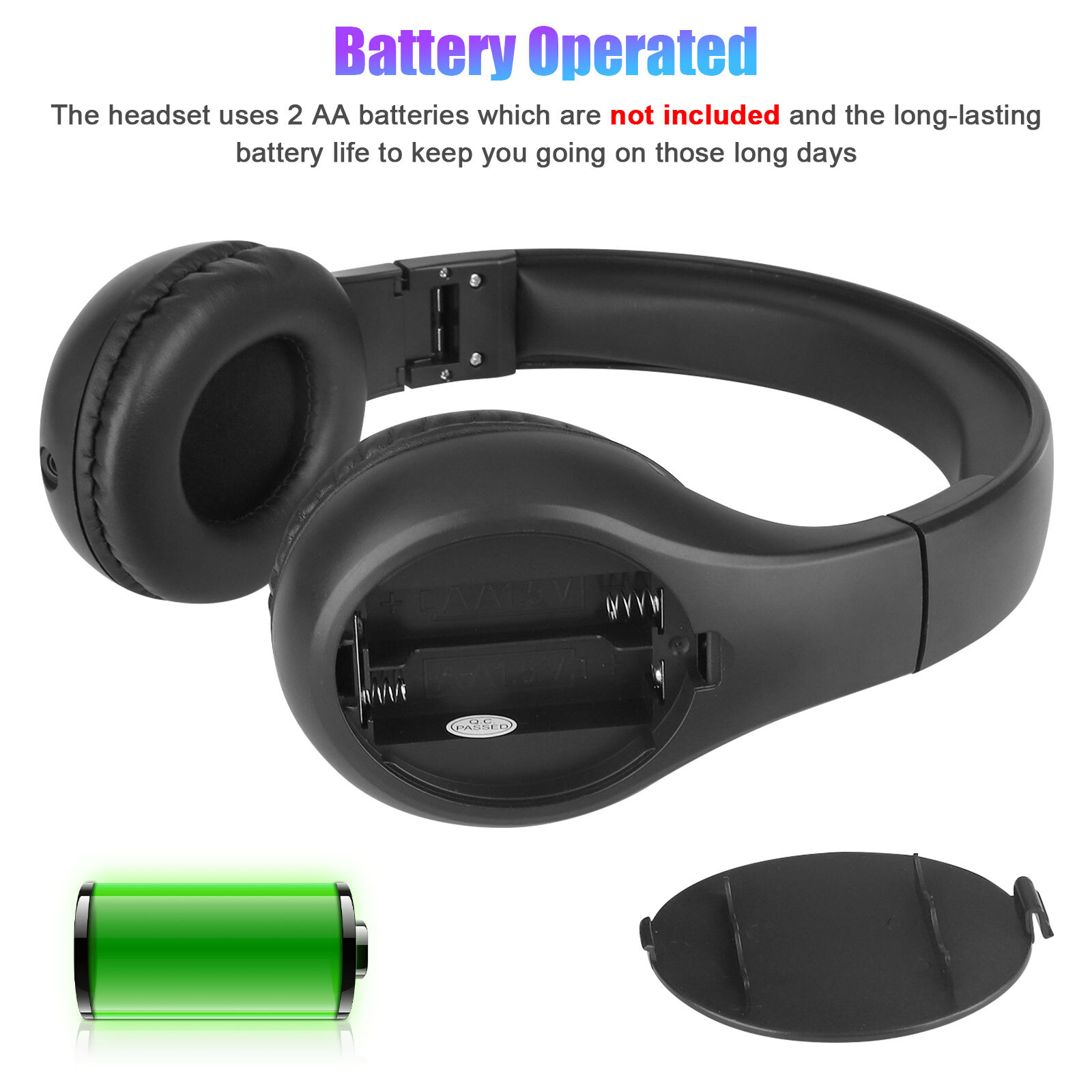 Foldable Stereo Bass Sound FM Radio Reception Headset Noise Reduction ...