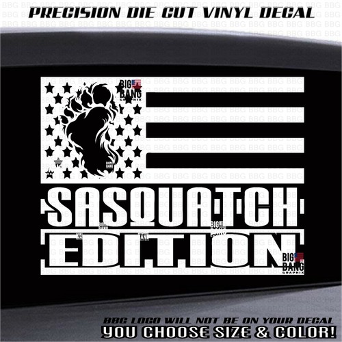SASQUATCH Bigfoot Footprint Edition Vinyl Decal Sticker Yeti Foot SUV ...