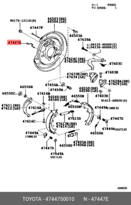Genuine OE pin, 4744750010 for TOYOTA 47447-50010 | eBay