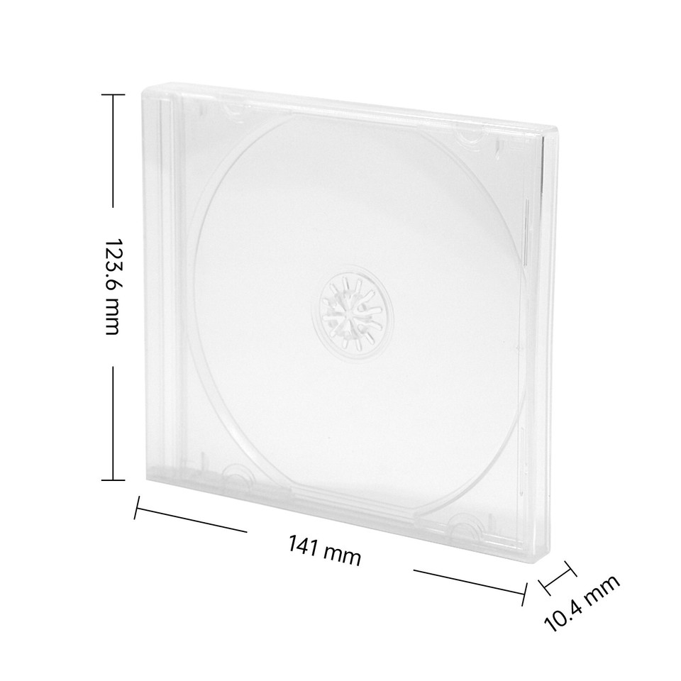 10 PK Shatter Proof PP Jewel Case | Standard Single Disc | Clear CD ...