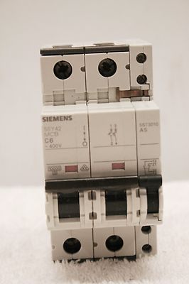 Siemens 5SY4206-7 5SY42 C6 Circuit Breaker w/ Auxillary 5ST3010AS ...