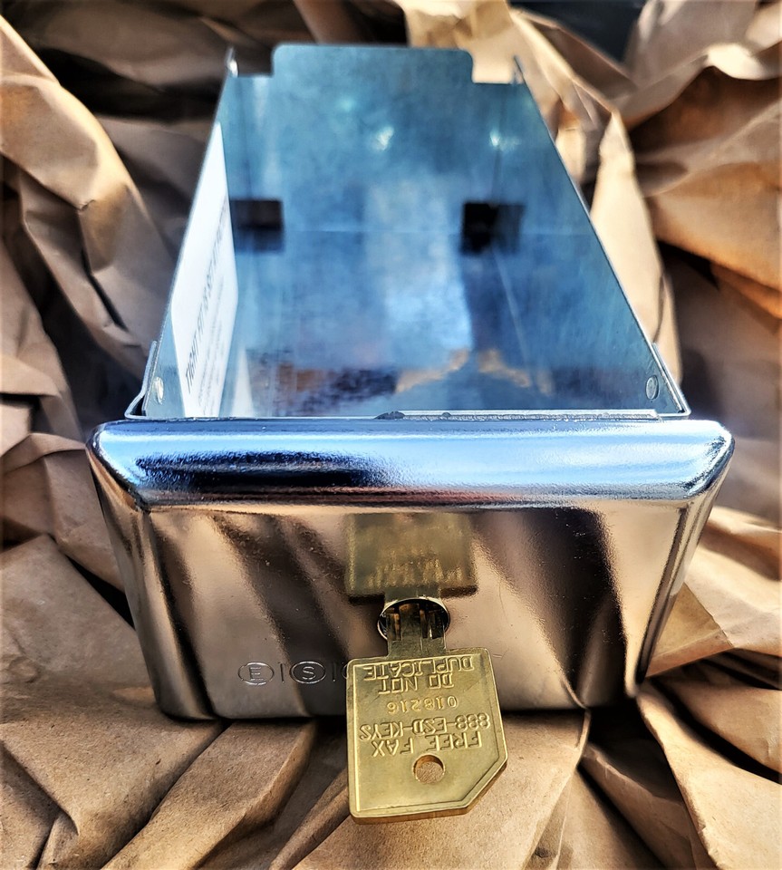 ESD Money Coin Box 8" w key Washer Dryer Dexter Speed Queen Huebsch ES ...