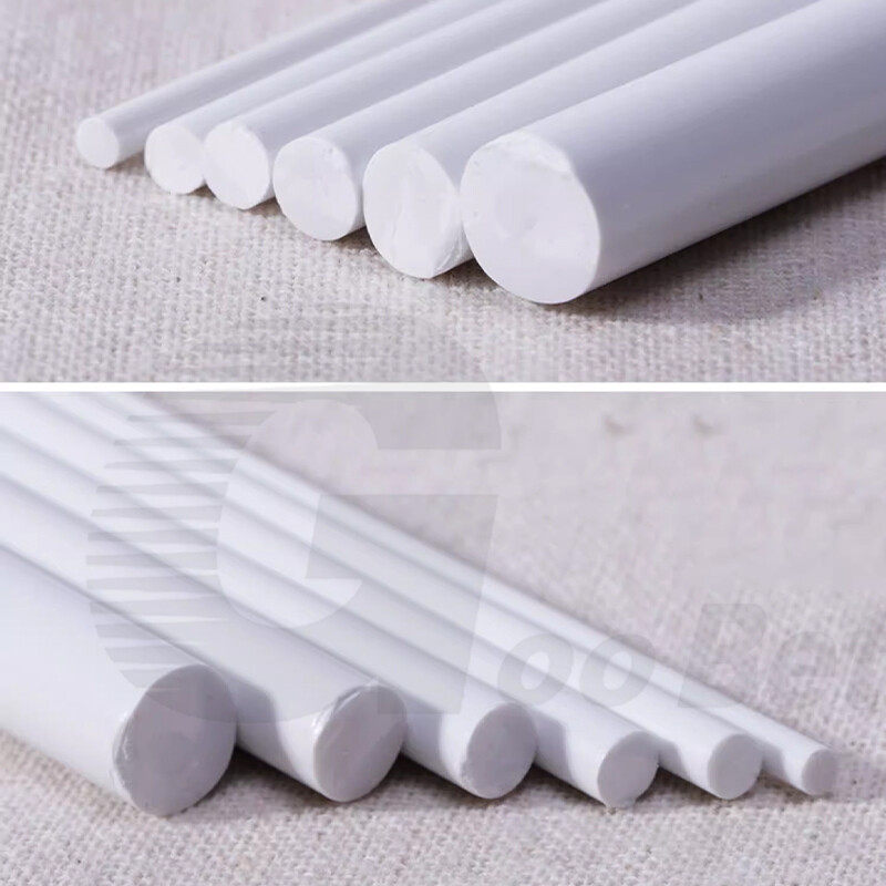2/4/6/8mm x 250mm Solid ABS Plastic Round Rod Stick Pole Bar for Model ...