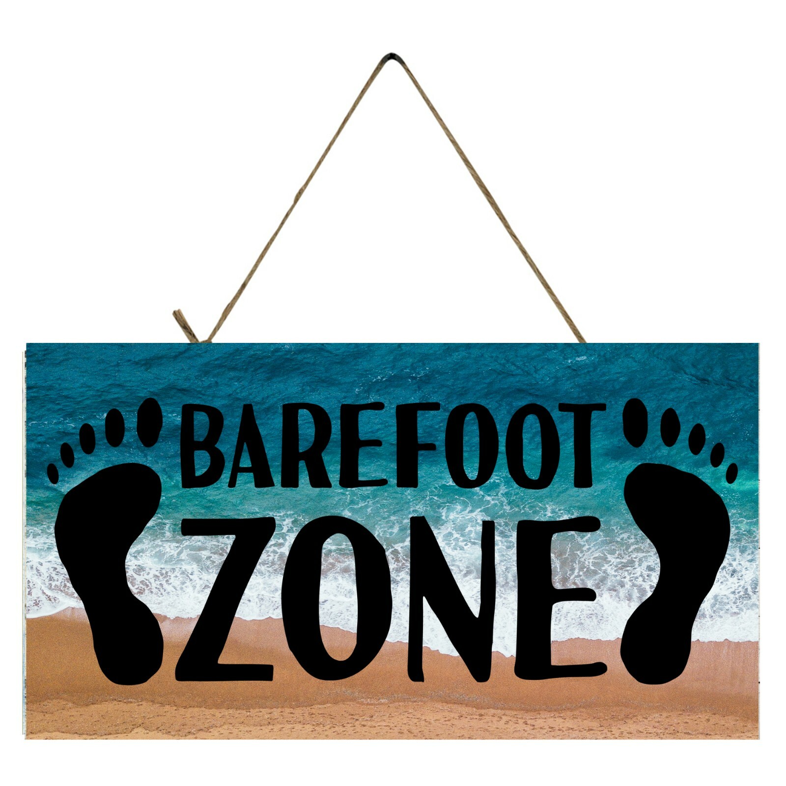 Barefoot Zone Beach Printed Handmade Wood Sign | eBay