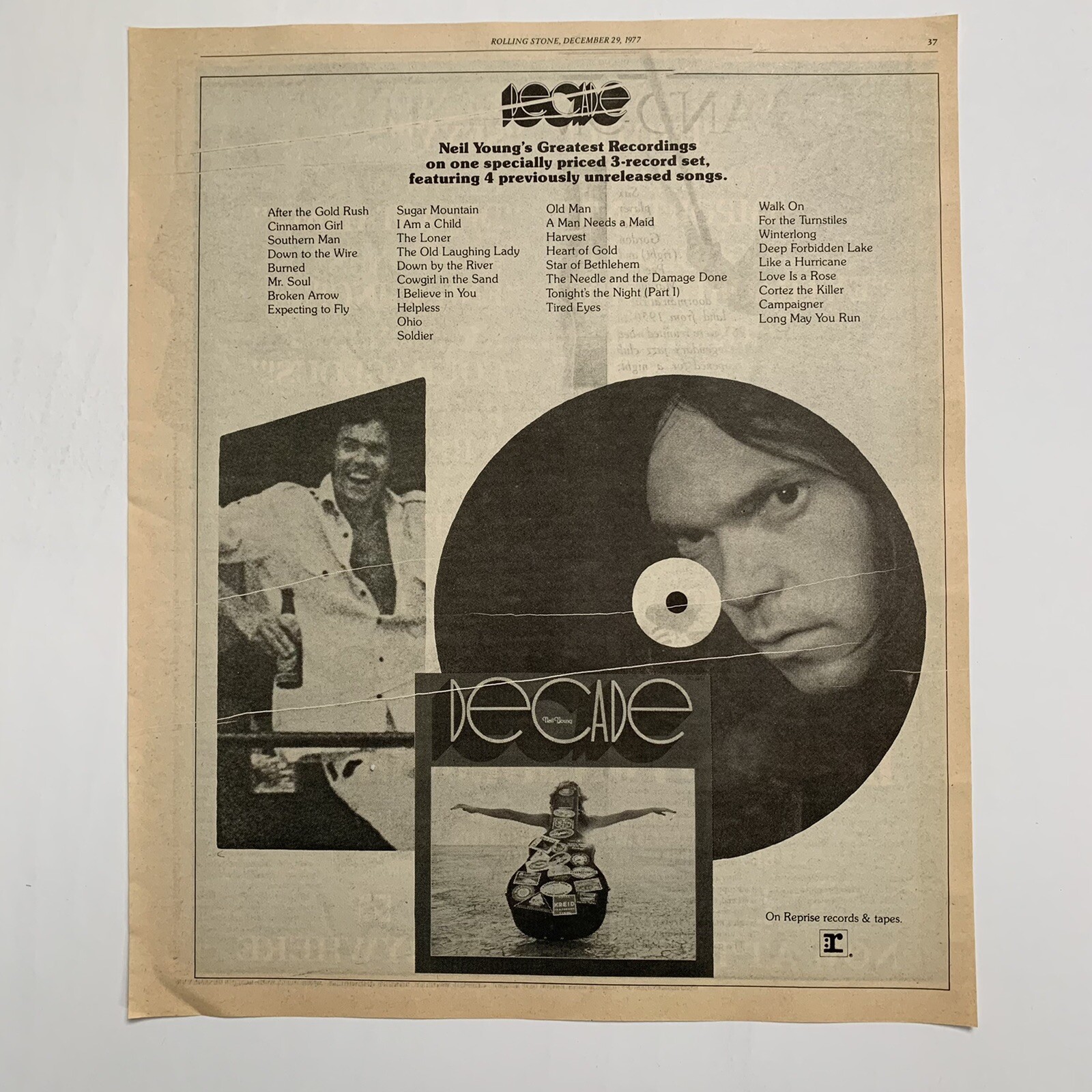 Neil Young Decade Original 1977 13.5"x11" Poster Type Advert | eBay