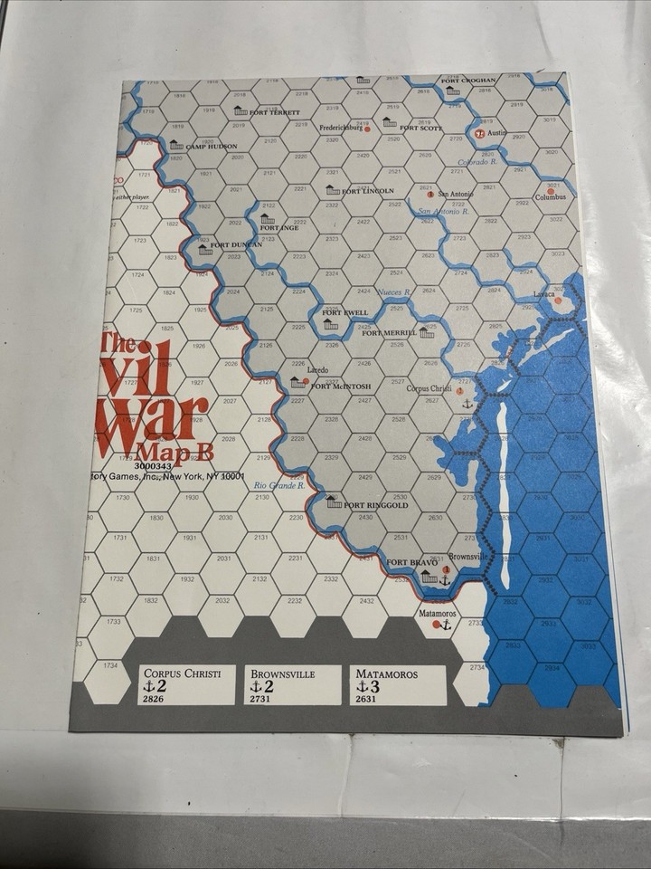 The Civil War 1861–1865 Board Game-Factory Folded Inserts & Unused ...