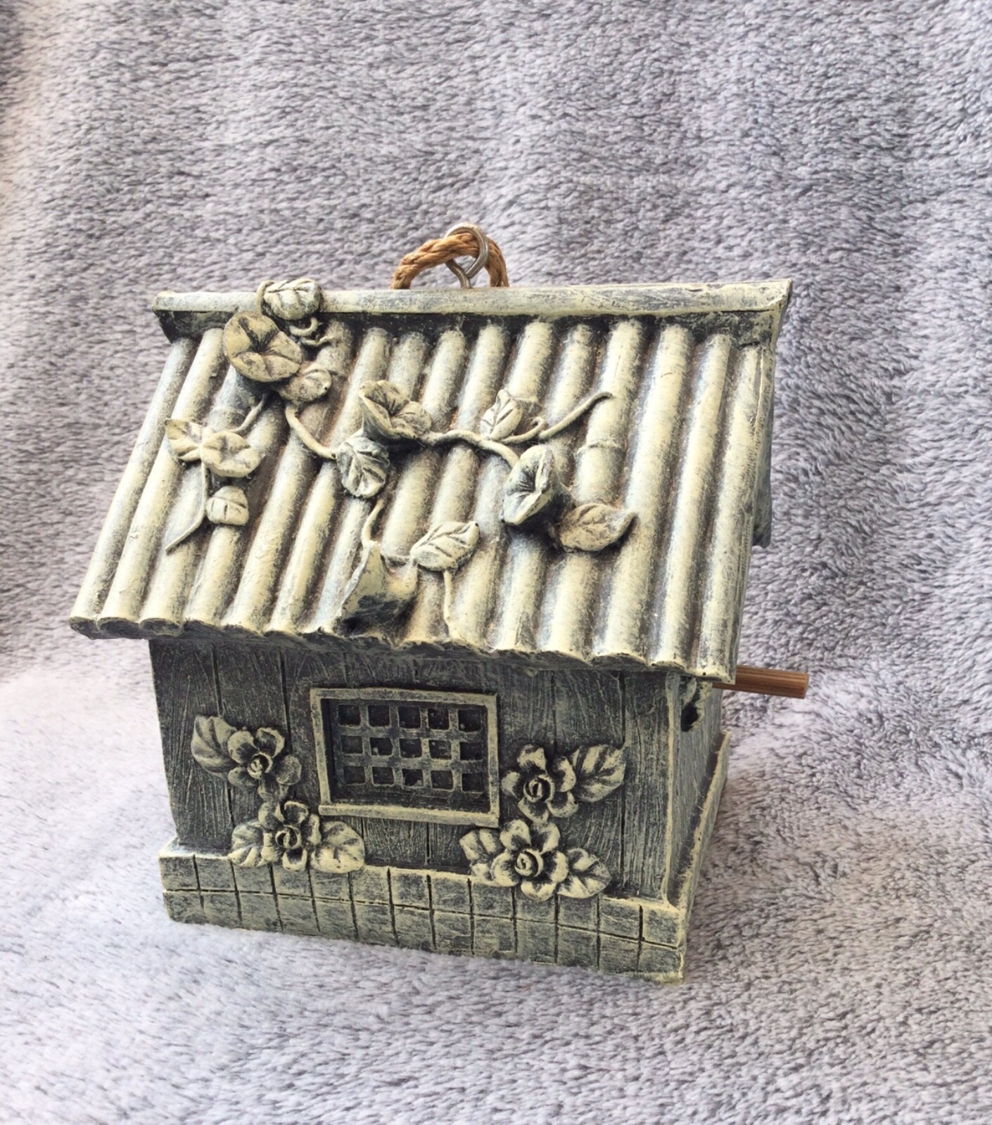 🐦 Decorative Bird Box House Flower Decorations Floral Decor Grey 3D ...