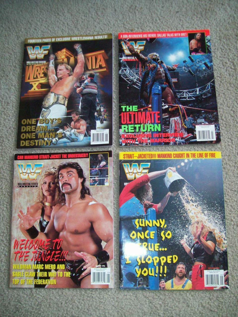 4 vtg WWF/WWE Mags 1996 HART Stone Cold SHAWN UNDERTAKER HULK HOGAN WcW ...