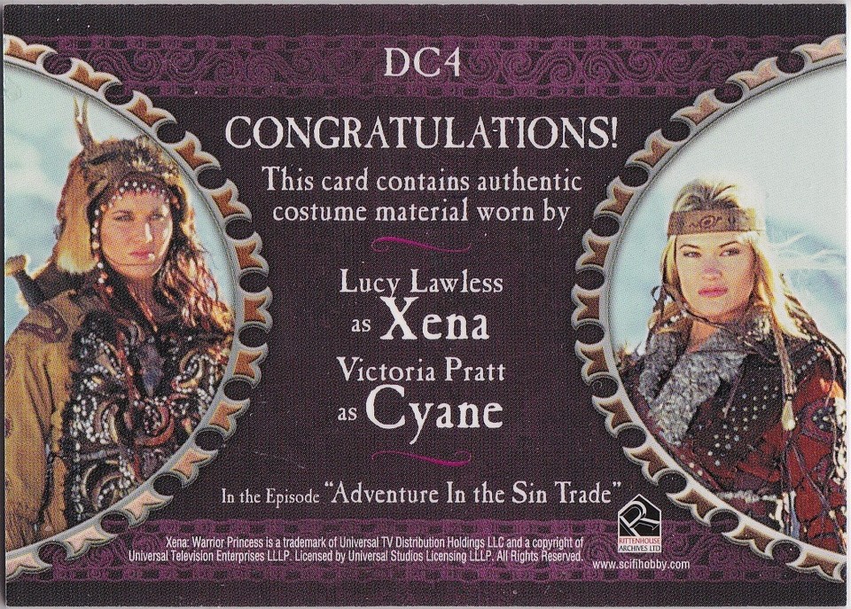 XENA DANGEROUS LIAISONS DUAL COSTUME DC4 XENA CYANE LUCY LAWLESS ...
