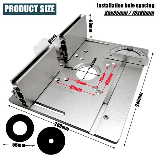2 In 1 Aluminum Router Table Insert Plate for Wood Router Trimming ...