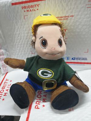 Green Bay Packers Team Elf Mascot Collectible Plush Christmas Football ...