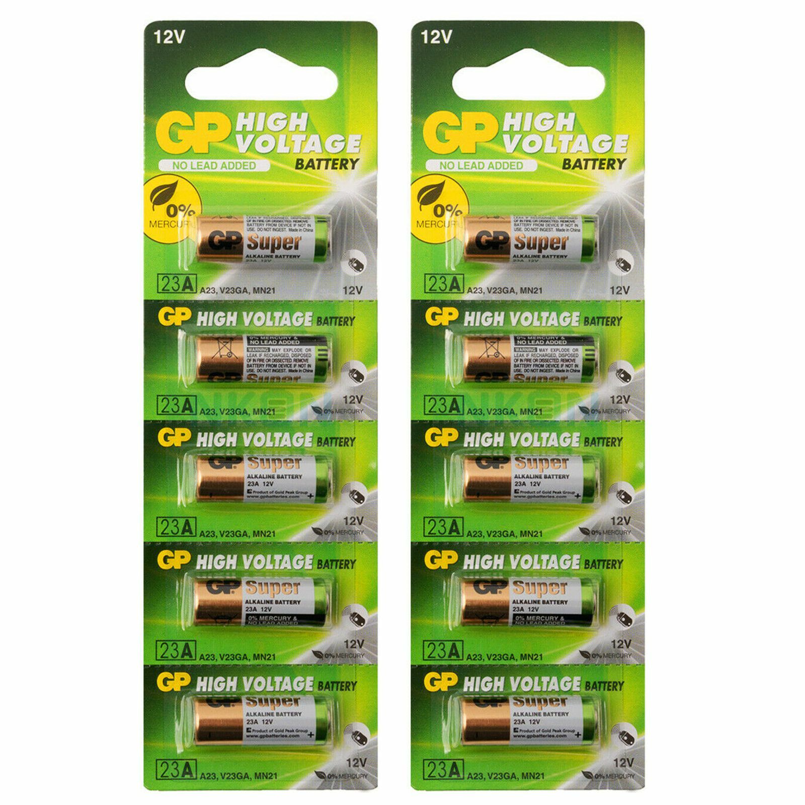 10 GP 23AE 21/23 A23 23A 23GA MN21 12v battery NEW Expiration date 2027 ...