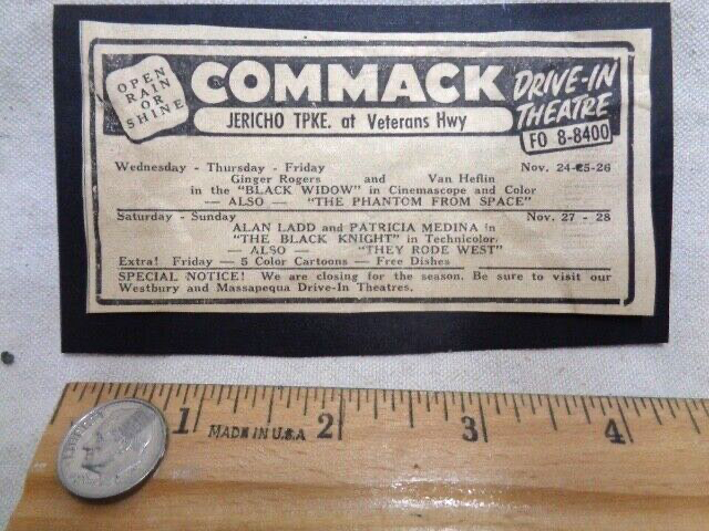 Vintage Ad Commack drive In Theatre Long Island NY 1957 1959 | eBay