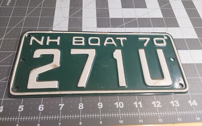 1970 New Hampshire Boat License Plate 271U | eBay