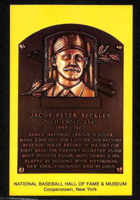 1964-Date Hall of Fame Plaque Jake Beckley HOF Cooperstown NM Yellow ...
